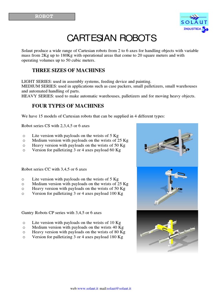 Cartesian Robots: Robot | PDF | Cartesian Coordinate System | Electric ...