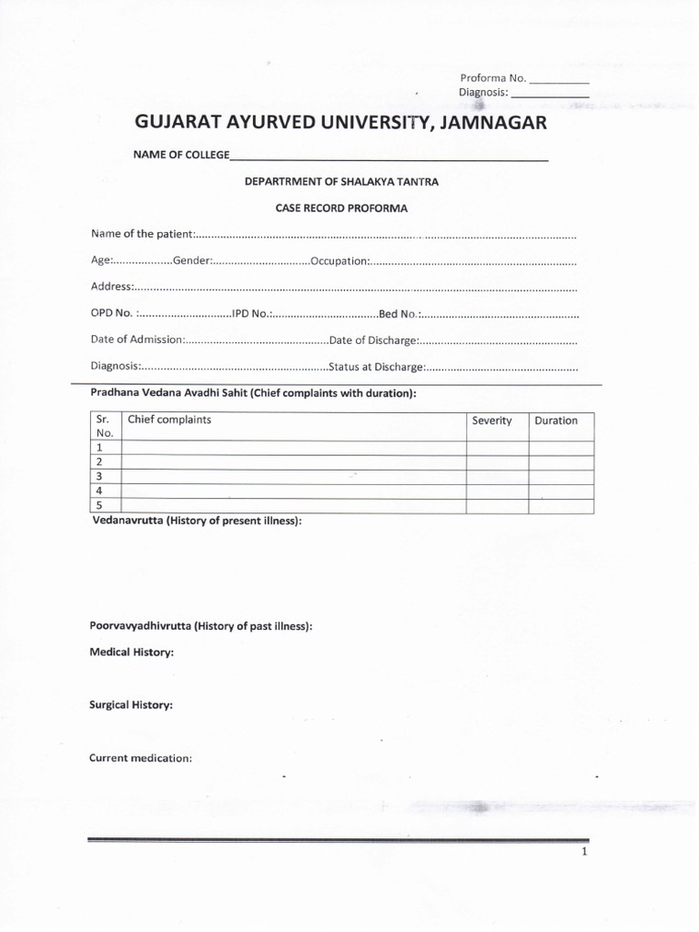 Shalakya Journal Proforma | PDF