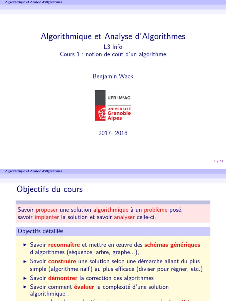 Cours d'Algorithmique et Complexité | PDF