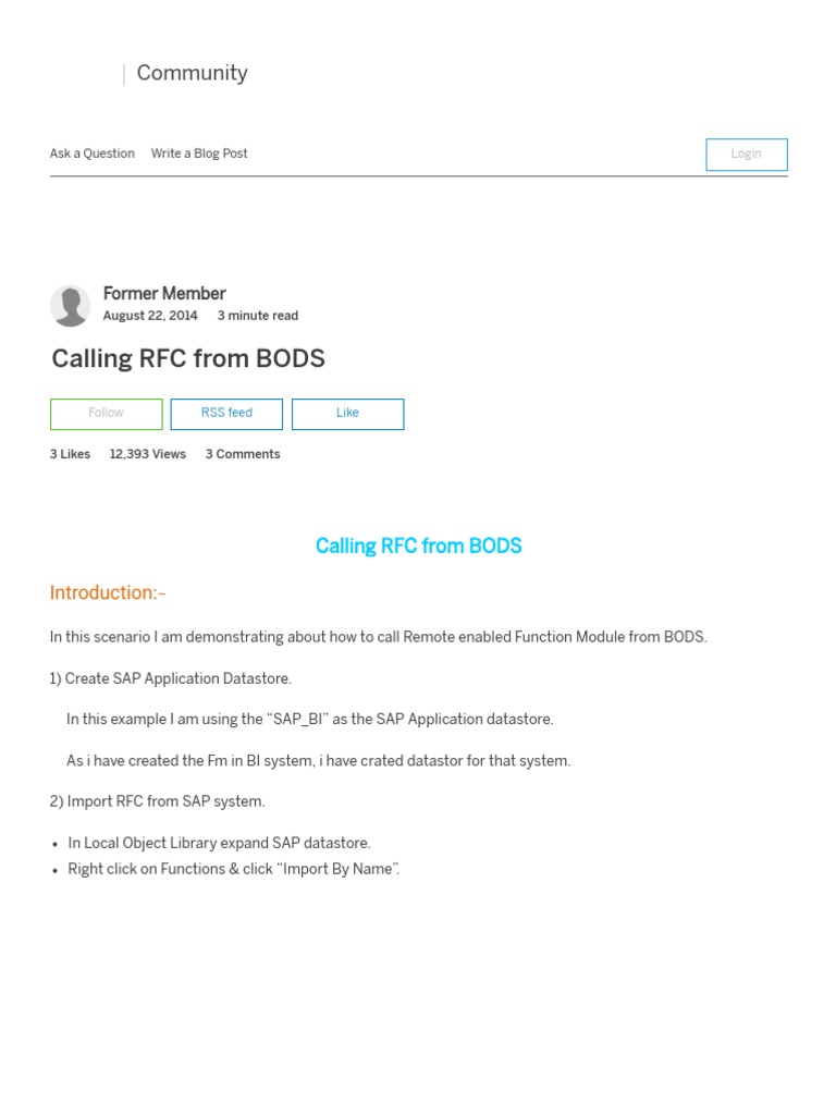 Calling RFC From BODS | Download Free PDF | Parameter (Computer Programming) | System Software