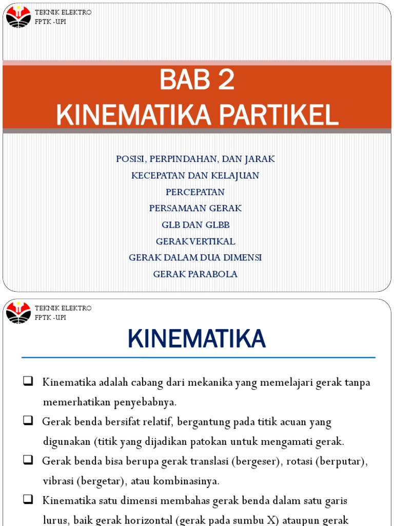 Kinematika Partikel dalam Fisika Dasar | PDF | Sains & Matematika