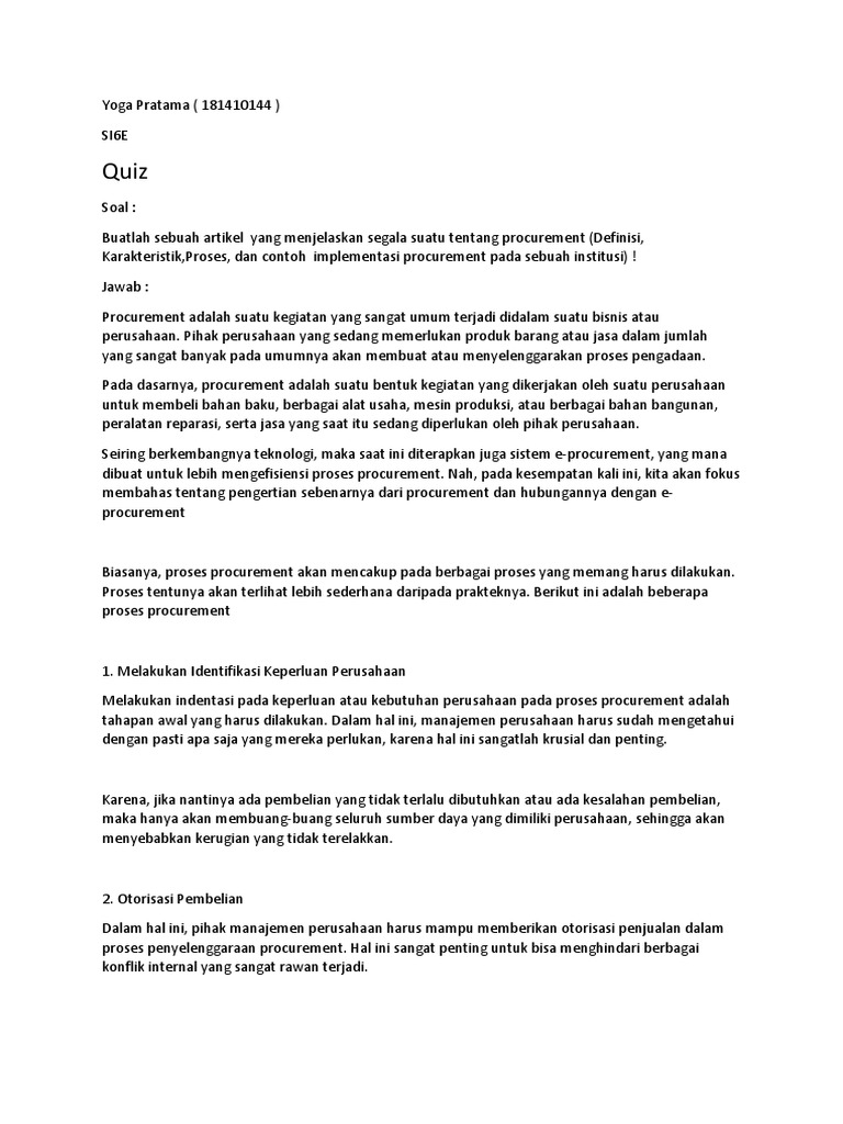 Panduan Lengkap Proses Procurement | PDF | Bisnis