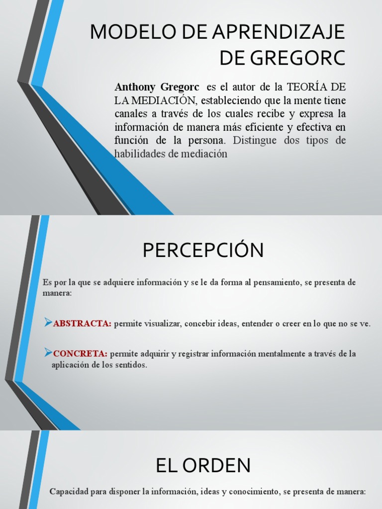 Modelo de Aprendizaje de Gregorc | PDF | Aprendizaje | Procesos mentales