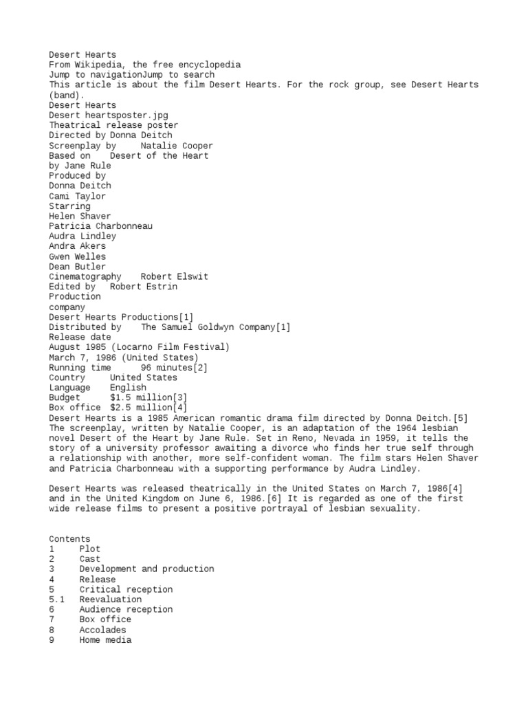 Desert Hearts 01 | PDF