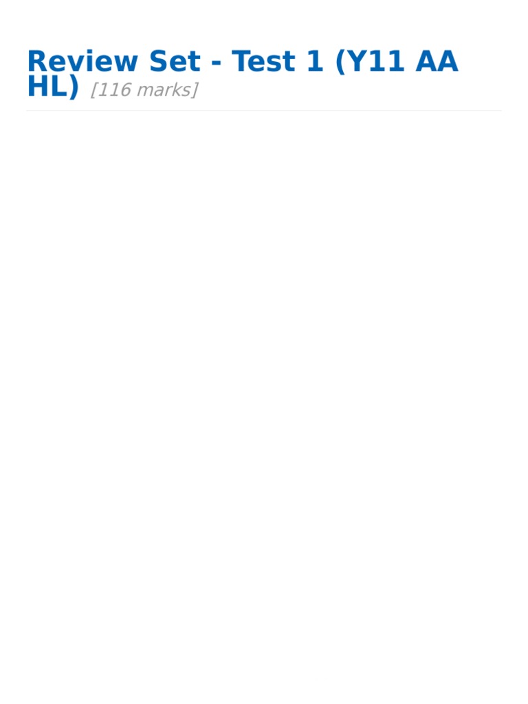 AA HL Paper 1 Functions - Test - Markscheme | PDF | Asymptote ...