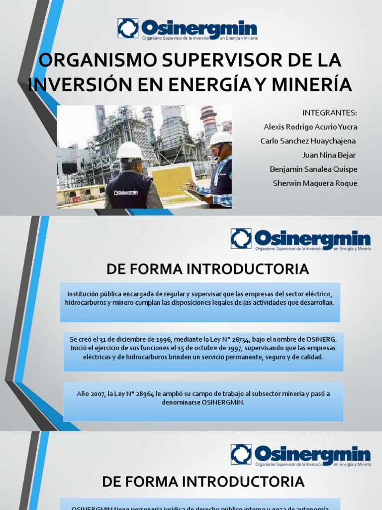 OSINERGMIN | PDF | Minería | Institución