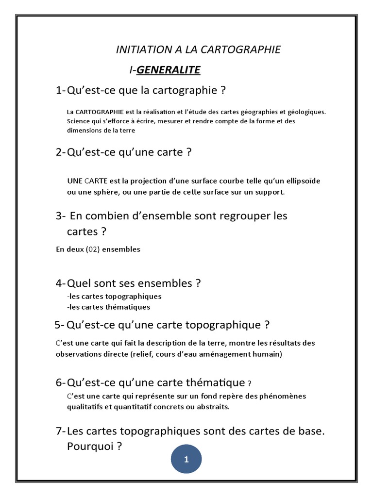 Introduction à la cartographie | PDF | Cartographie | Topographie