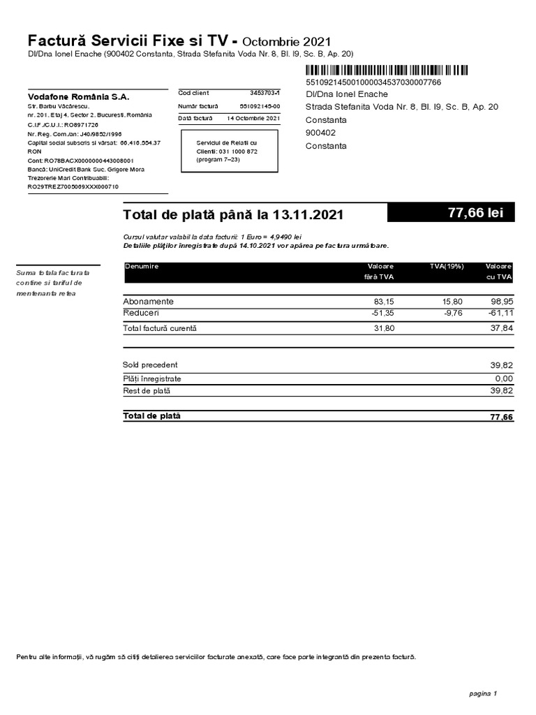 Factura Vodafone | PDF