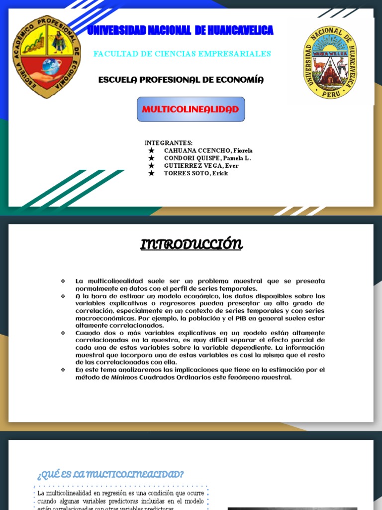 MULTICOLINEALIDAD | PDF | Multicolinealidad | Análisis de regresión