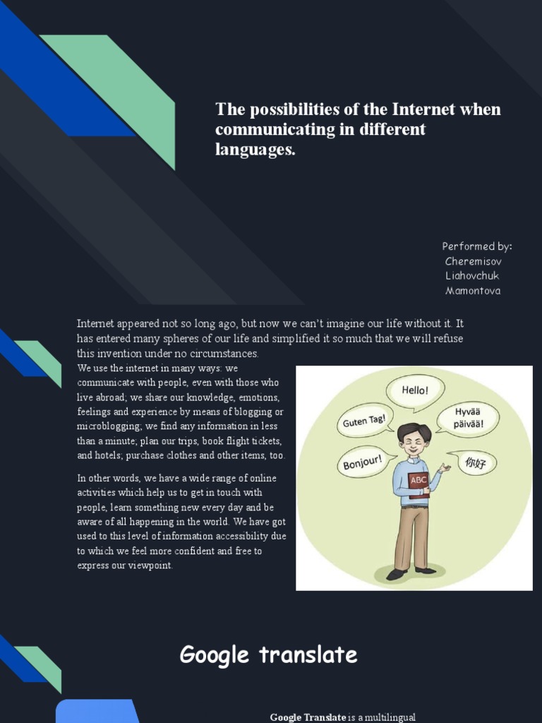 The Possibilities of The Internet When Communicating in Different ...