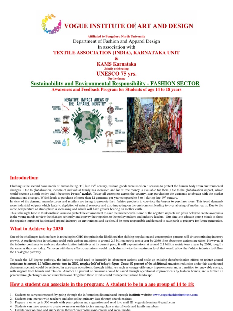 Sustainable Fashion Awarenes Final | PDF | Low Carbon Economy | Fashion