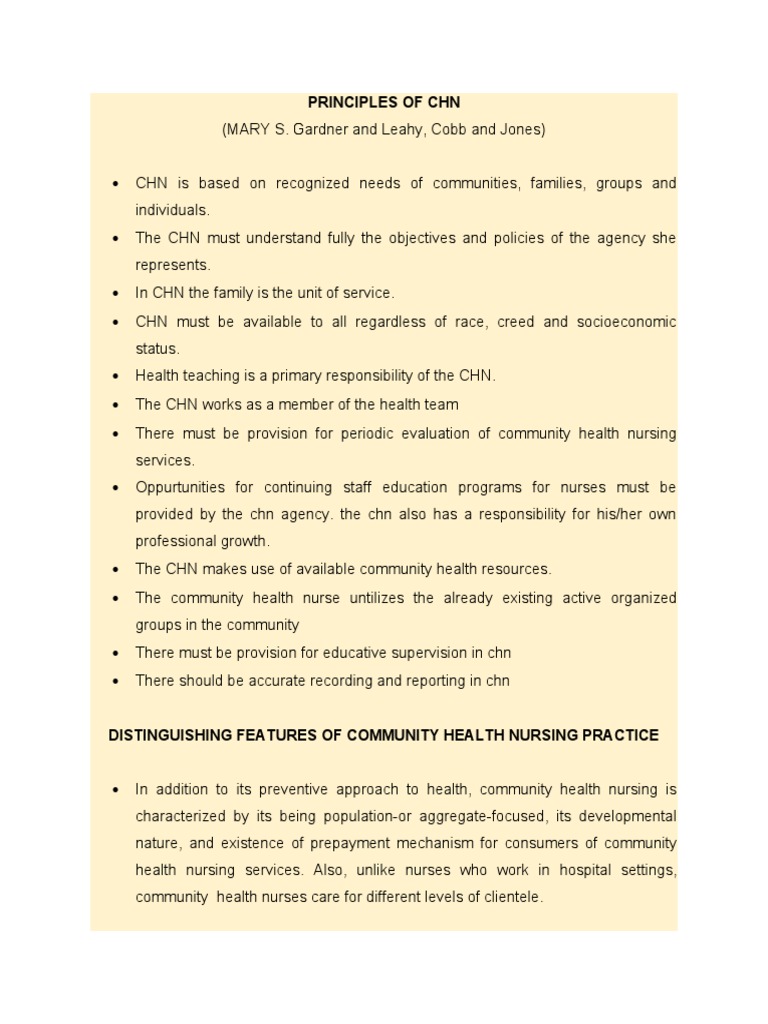 Principles of CHN New Updated | Download Free PDF | Public Health | Nursing