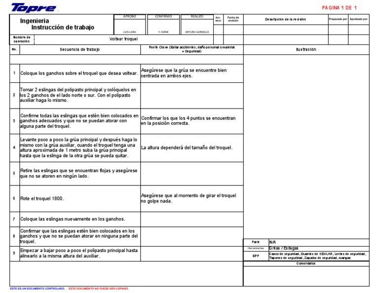 Formato para Instruccion de Trabajo | PDF