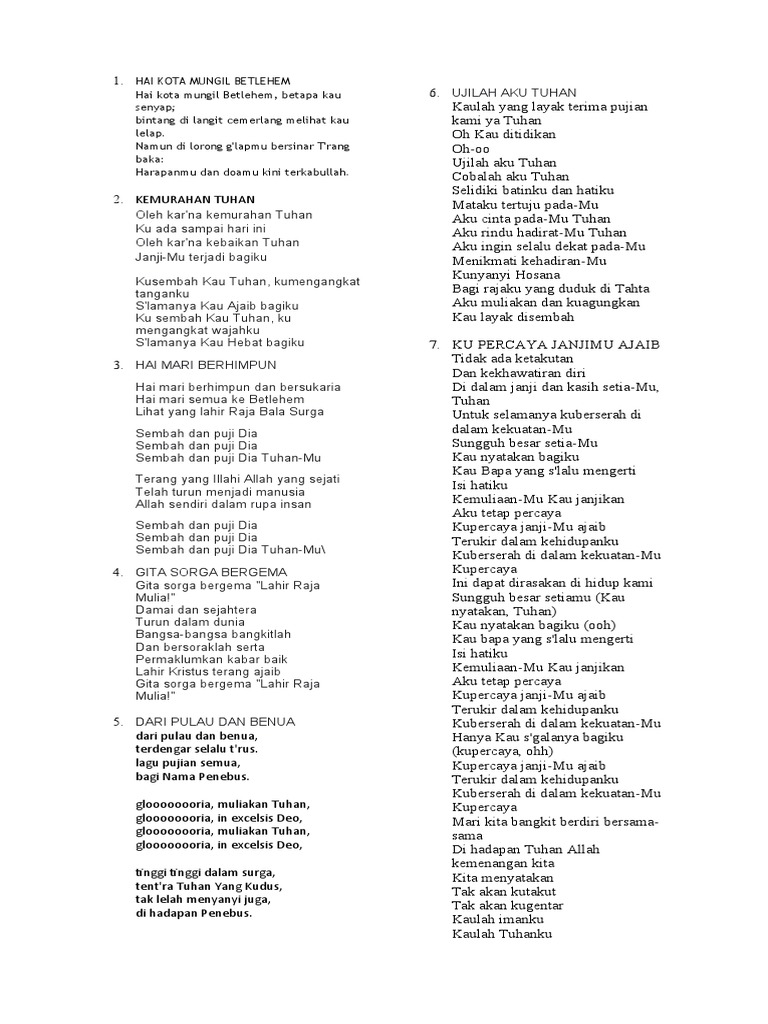 Judul-Judul Lagu Rohani | PDF