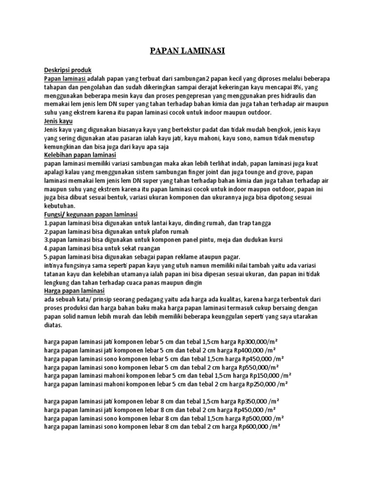 Papan Lamin | PDF | Griya & Taman