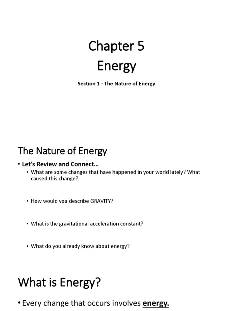 Chapter 5 - Energy Notes - Complete | PDF | Potential Energy | Kinetic ...