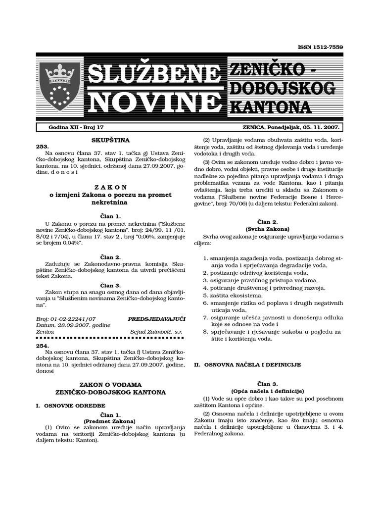 Zakon o Vodama ZDK | PDF