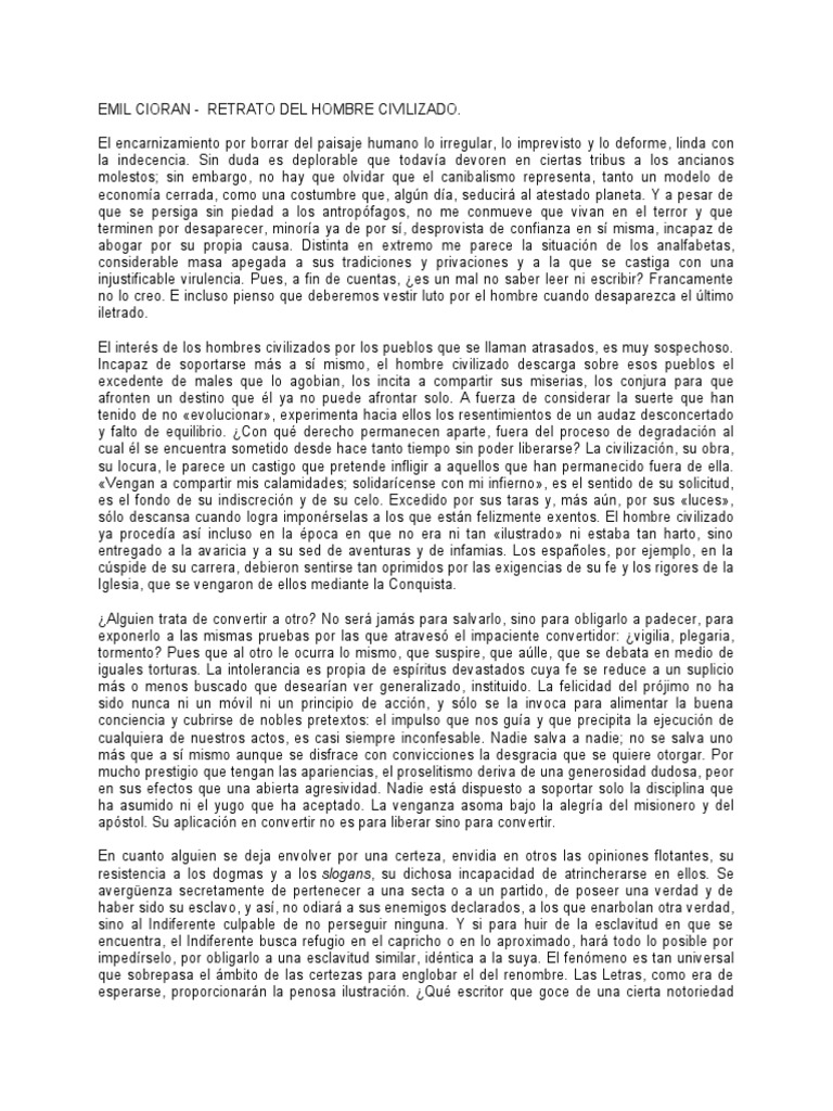 Retrato Del Hombre Civilizado | PDF