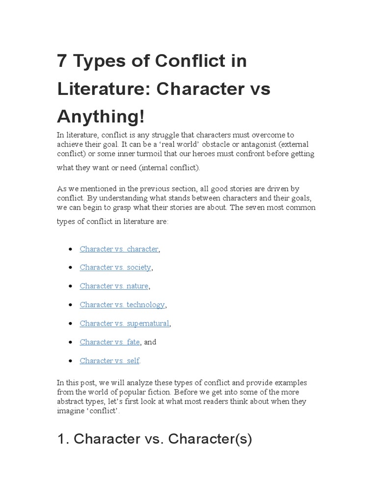 7 Types of Conflict in Literature | PDF | Macbeth | Frankenstein