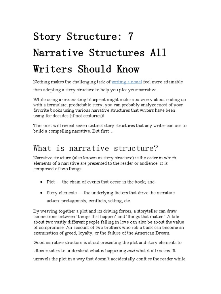 7 Essential Story Structures for Writers | PDF | Plot (Narrative ...