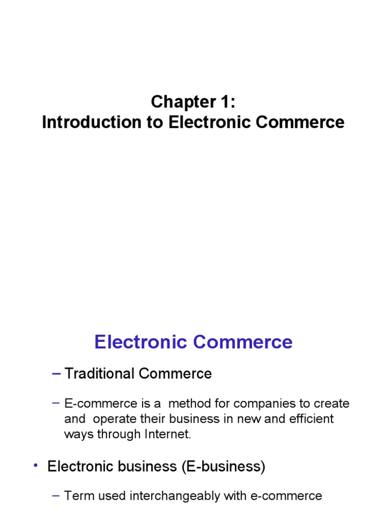 E Commerce Chapter 1 Pdf E Commerce Sales