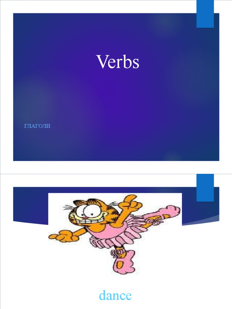 Basic Verb Flashcards With Garfield | PDF | Language Arts & Discipline