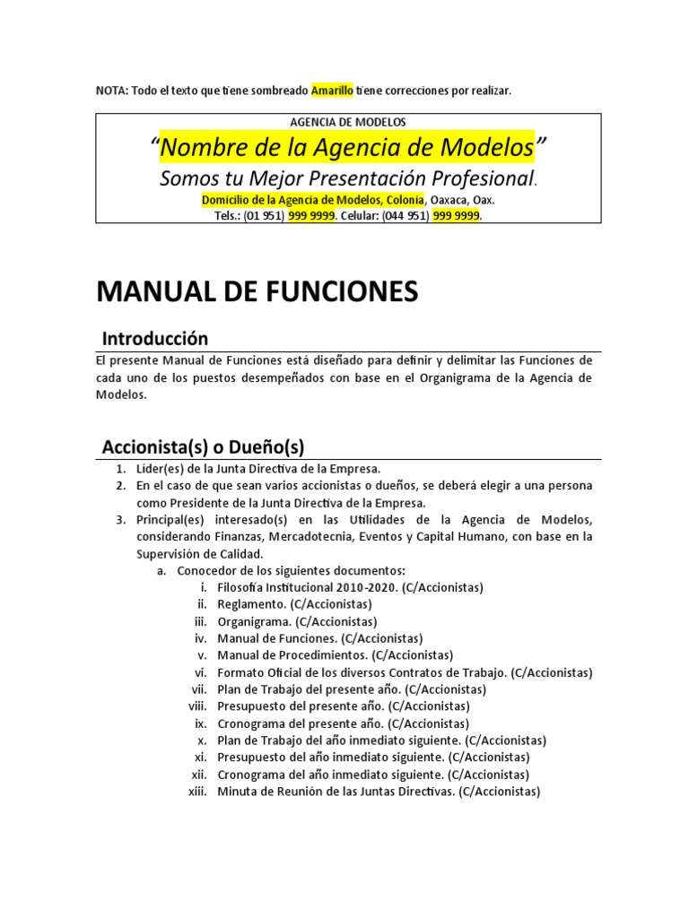 04agencia Modelos - Manual de Funciones