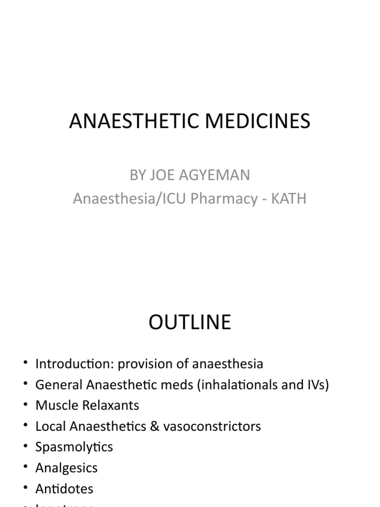 Anaesthesia by Joe Agyeman-1 | PDF | Anesthesia | Medical Specialties