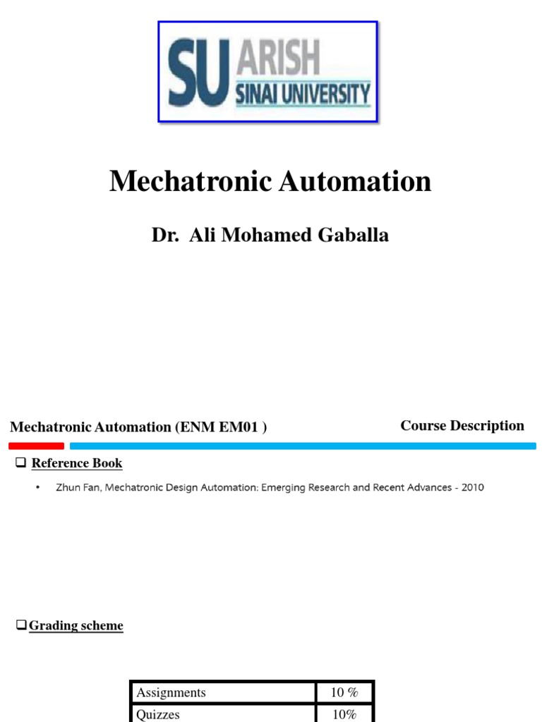 Mechatronics Automation CH 1 | PDF | Automation | Electronics
