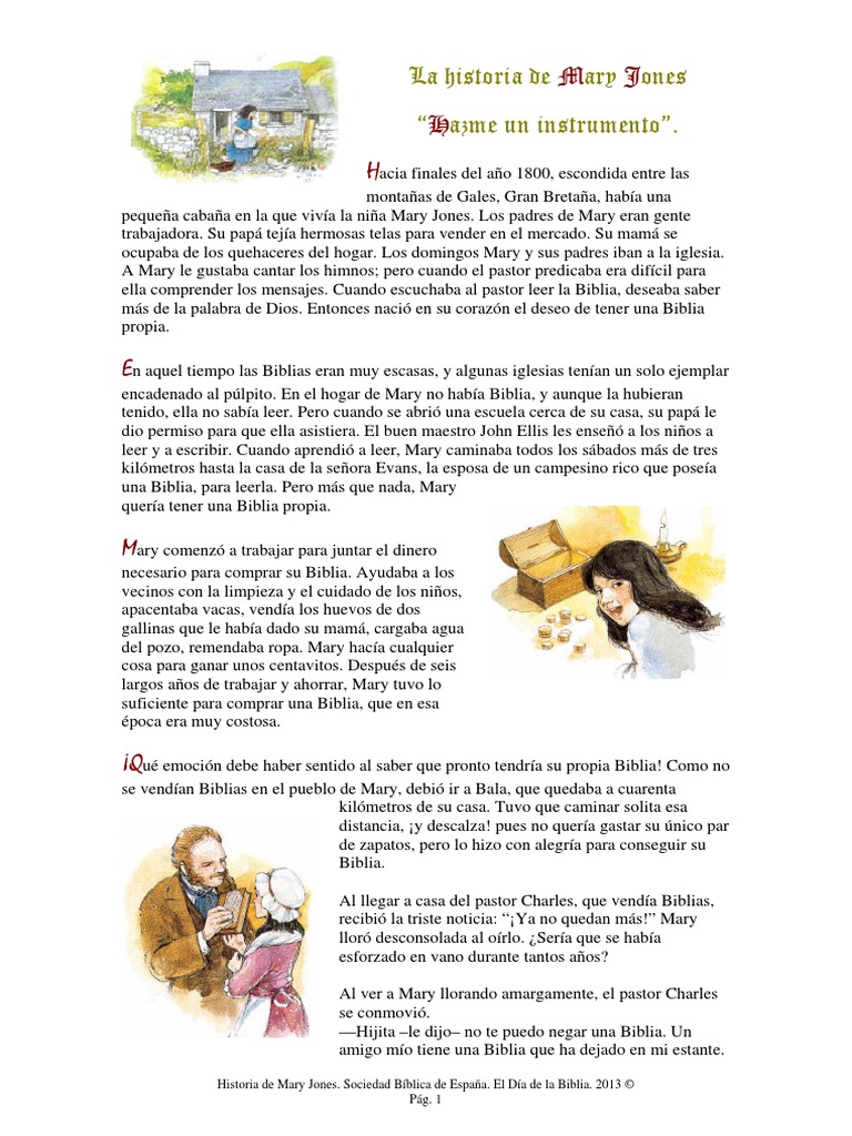 La historia de Mary Jones y su Biblia | PDF