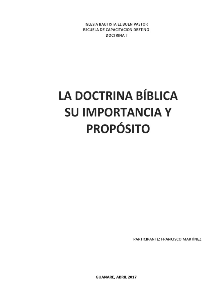 La Doctrina Biblica | PDF | Biblia | Canon bíblico