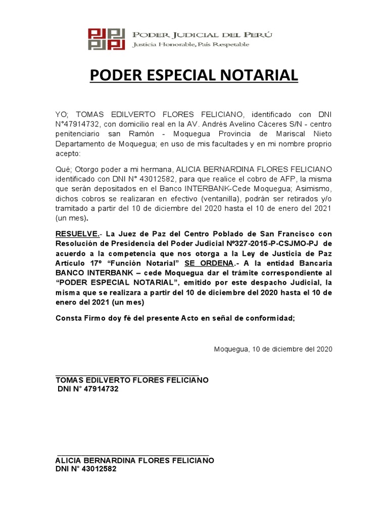 Poder Especial Notarial | PDF