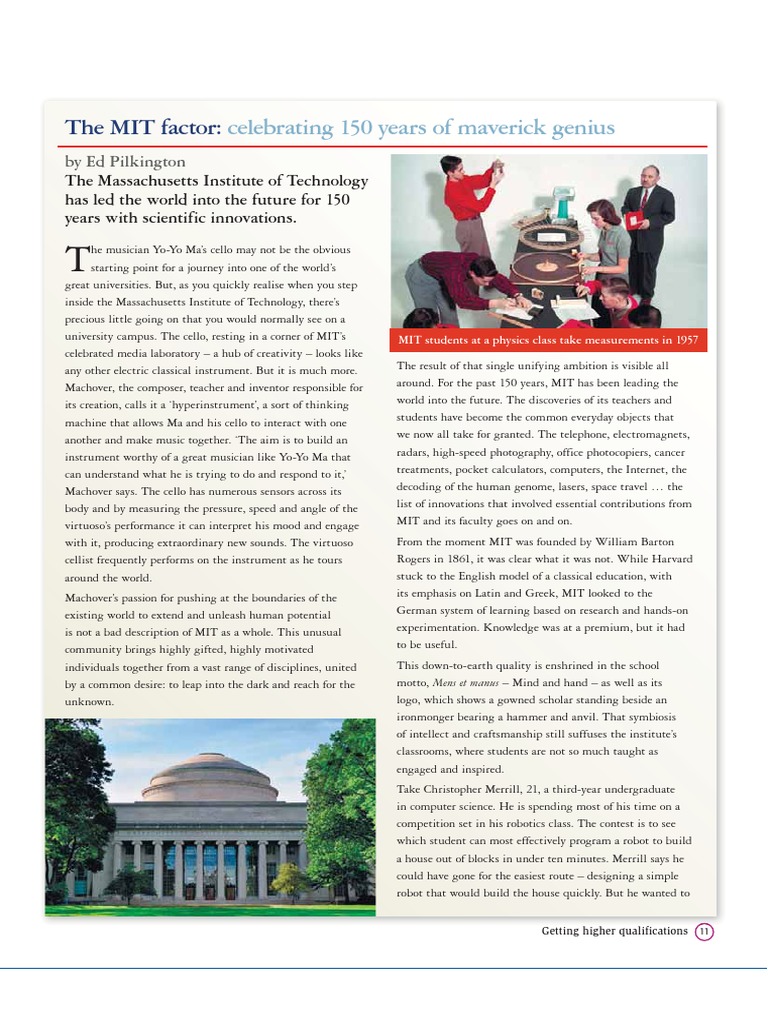 The MIT Factor:: Celebrating 150 Years of Maverick Genius | PDF ...