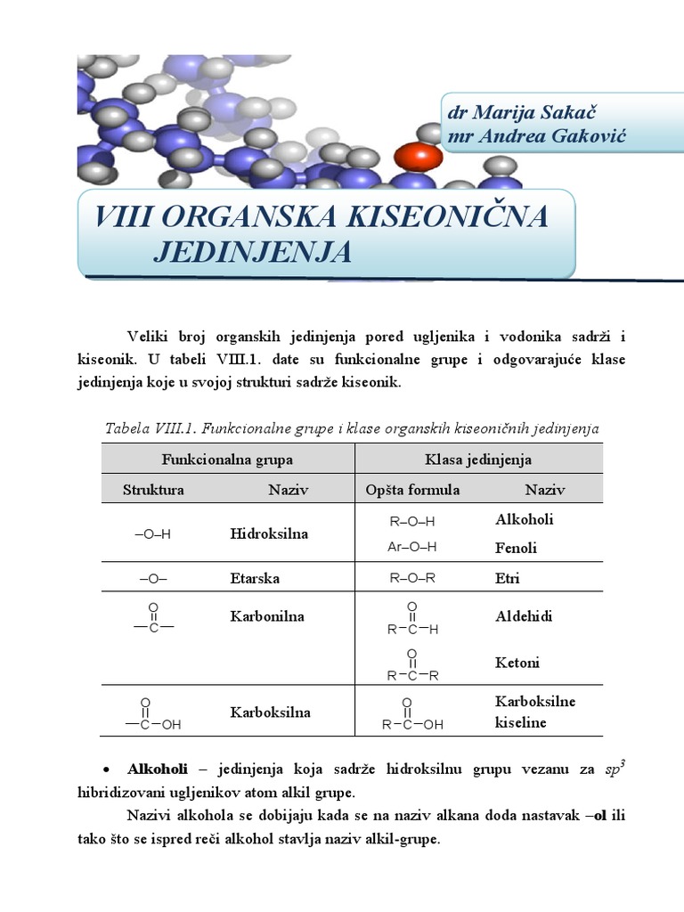 VIII Organska Kiseonicna Jedinjenja | PDF