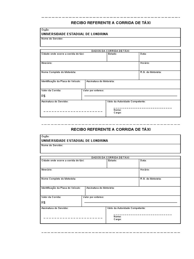 Recibo de Taxi | PDF