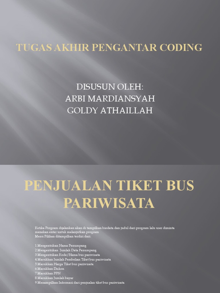 Tugas Akhir Pengantar Coding | PDF