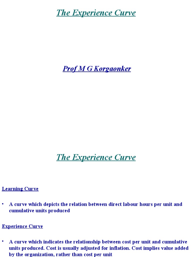 Understanding the Experience Curve | PDF | Strategic Management ...