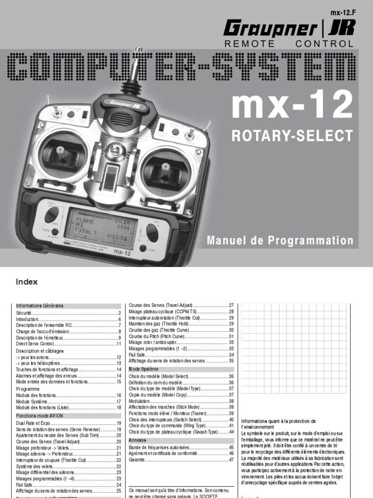 Radio JR mx-12.F1 | Descargar gratis PDF | Émetteur | Antenne (Radio)