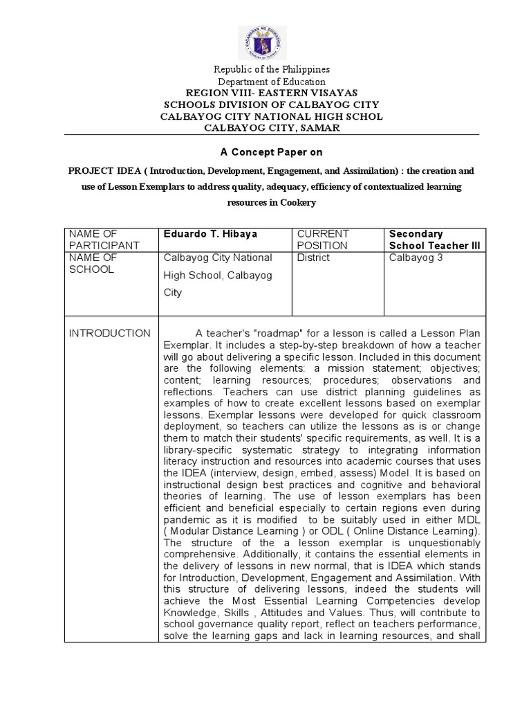 Hibaya Project Idea | Download Free PDF | Teachers | Constructivism (Philosophy Of Education)