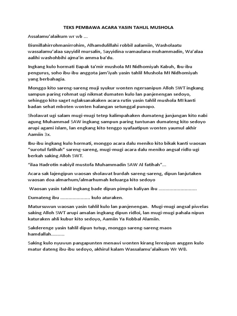 Teks Pembawa Acara | PDF