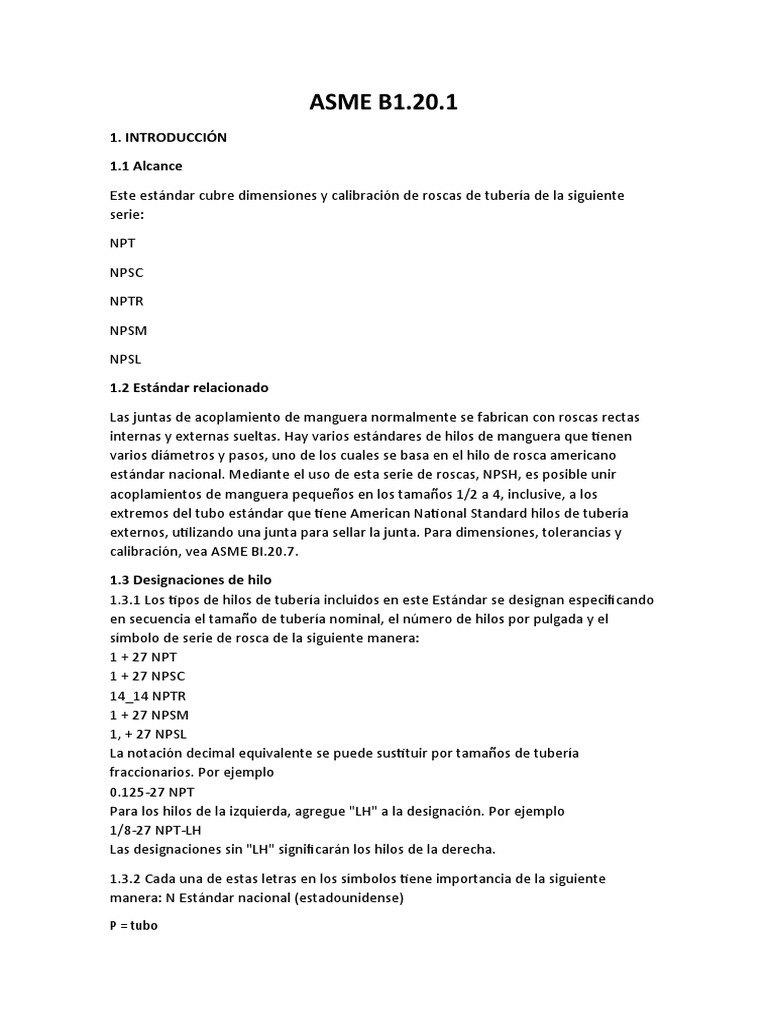 Asme B1 20 1 | PDF | Calibración | Revestimiento