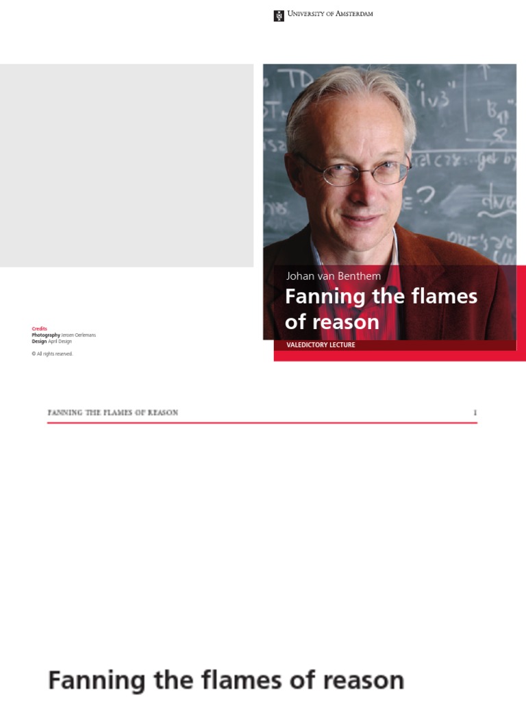 Fanning The Flames of Reason: Johan Van Benthem | PDF | Logic | Reason