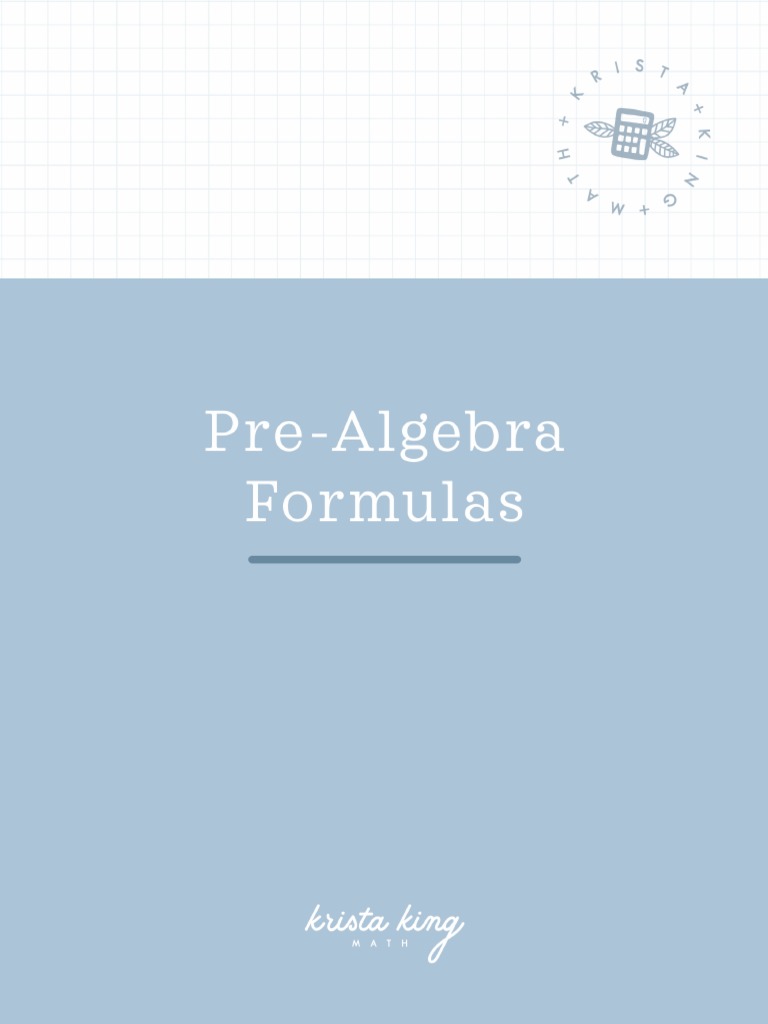 2.1 Pre-Algebra - Formulas PDF | PDF | Rational Number | Numbers