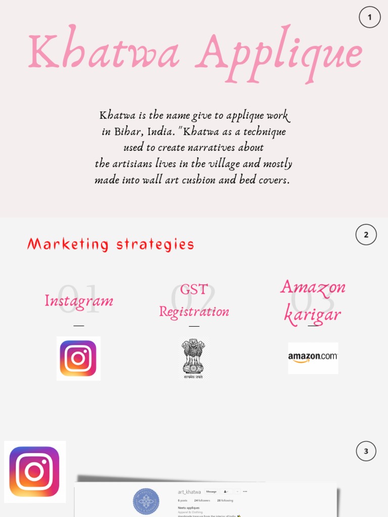 Khatwa Applique Work and Amazon Support | PDF | Crafts | Marketing