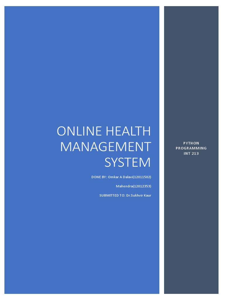 Python Project Online Health Management System Report | PDF | Medical ...