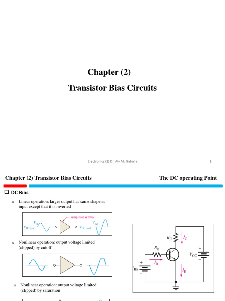 Chapter (2) Transistor Bias Circuits | PDF | Electrical Network ...