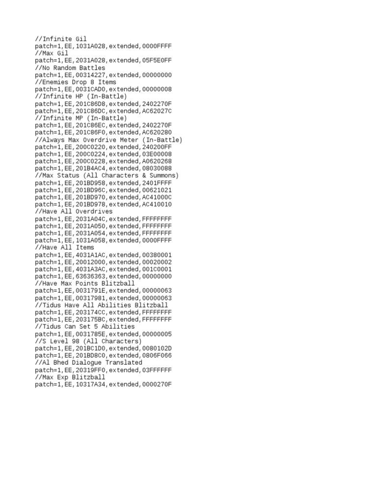 BB3D833A Pnach | PDF