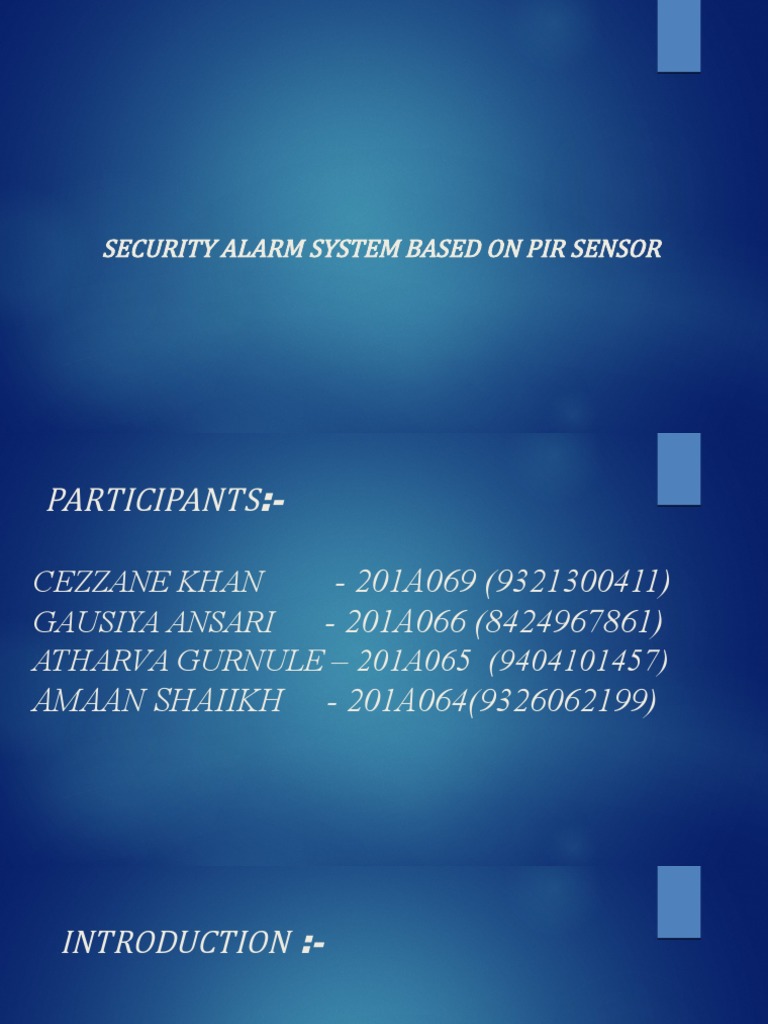 Security Alarm PPT.X | PDF | Arduino | Piezoelectricity