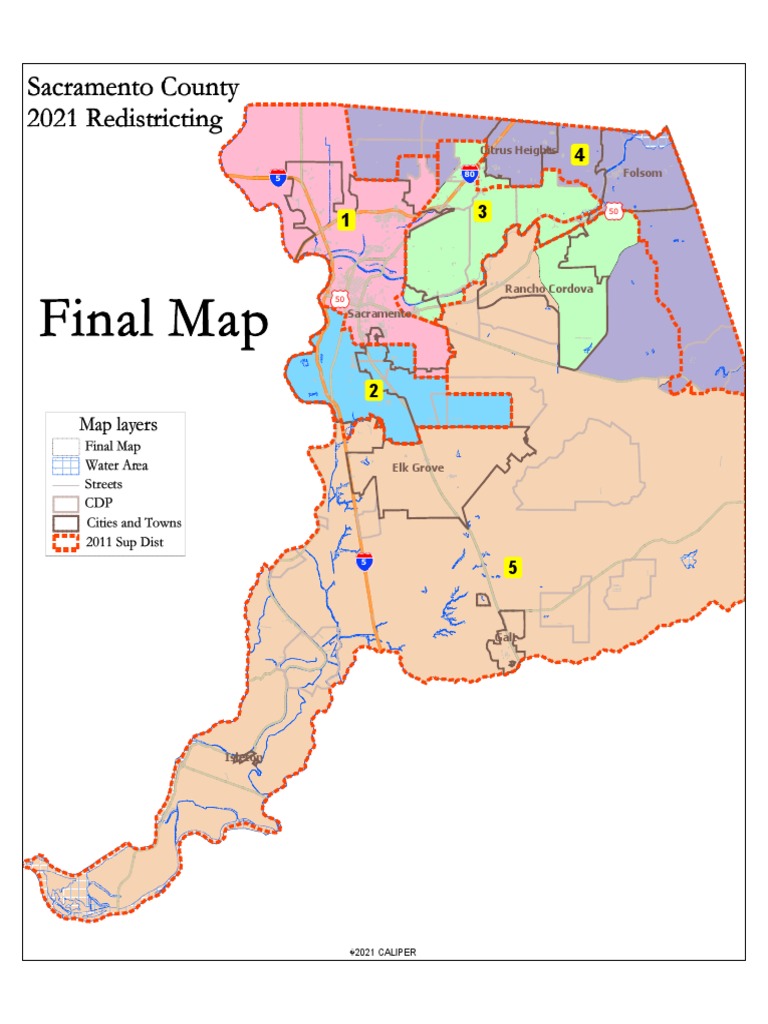 Final Supervisorial District Map Adopted by Sacramento County Board of ...