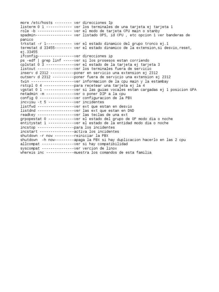 Comandos Alcatel OXE | PDF